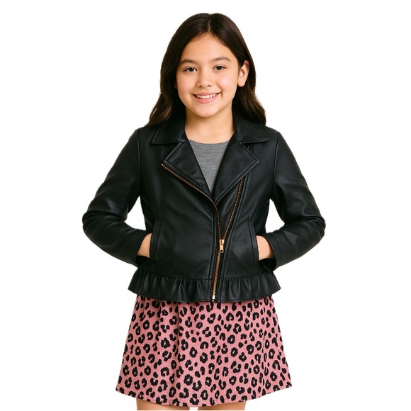 Limited Too | Jackets & Coats | Limited Too Gurls Black Faux Leather ...